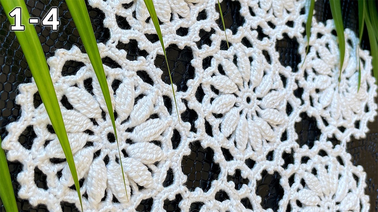 Мотив крючком рельефный, 1-4