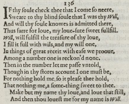 шекспир, сонет 136