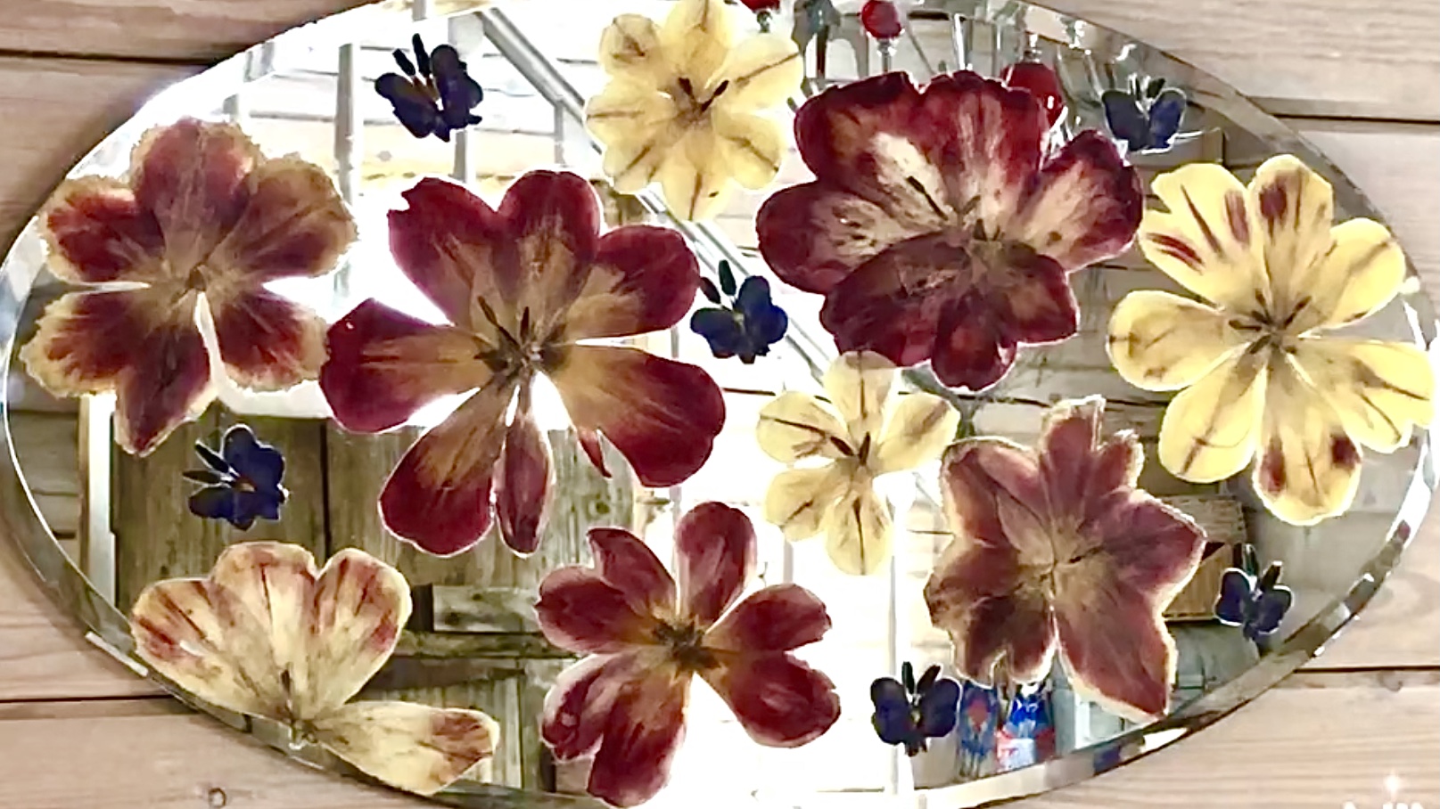 Как сделать элегантное Цветочное панно своими руками из зеркала и сухих цветов Мастеркласс
