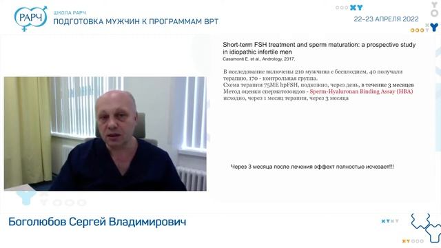 22.04.2022 Школа РАРЧ Подготовка мужчин к программам ВРТ