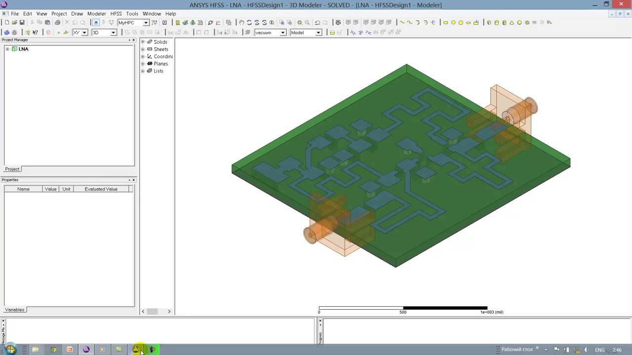Анализ малошумящего усилителя МШУ на 900MHz в Ansys HFSS ч.3