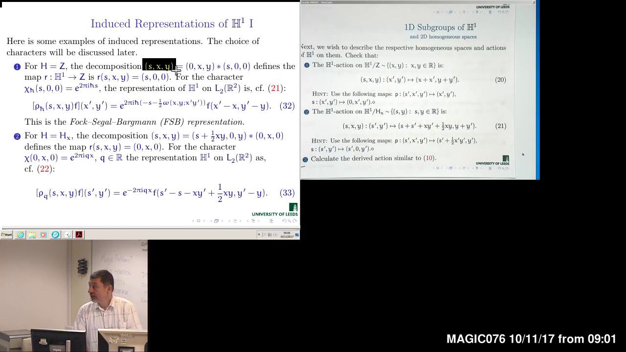 The Heisenberg group: Lecture 4 (2017)