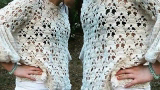 Нежная, летняя кофточка крючком, в которой не будет жарко - Вязание крючком