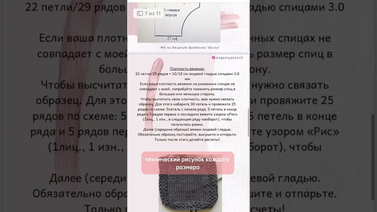 Обзор мастер-класса по вязанию футболки Весна