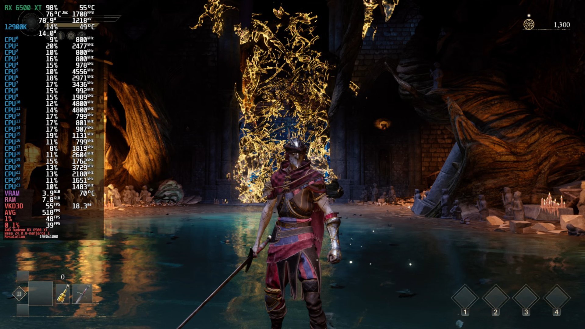 Enotria: The Last Song RX 6500 XT 1080p тест производительности в Linux Unreal Engine 5