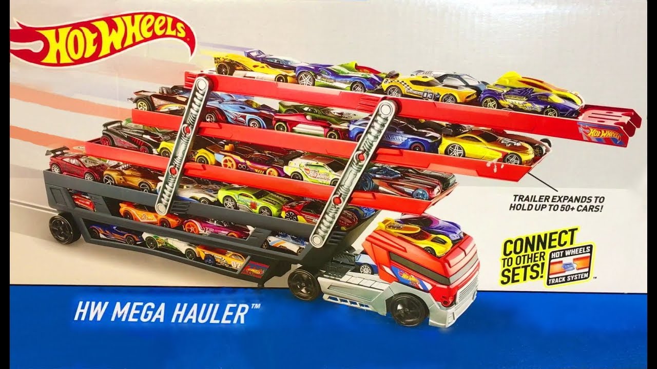 Хот Вилс Трейлер Грузовик 50 Машинок 50 Тачек Игрушки Мультики про Машинки