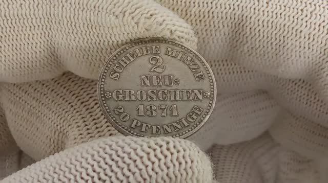Саксония 2 новых гроша или 20 пфеннигов 1871года.