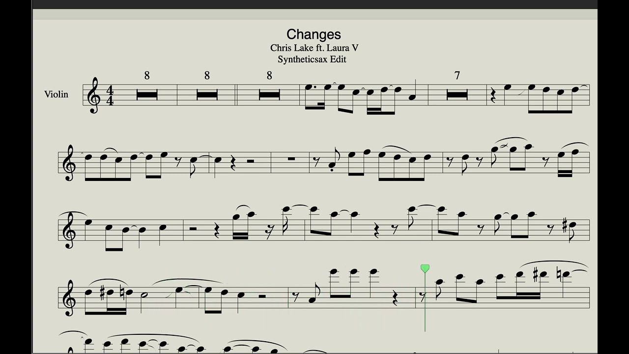 Changes - Sheet music for Violin - House/Dance music Instrumental Mix
