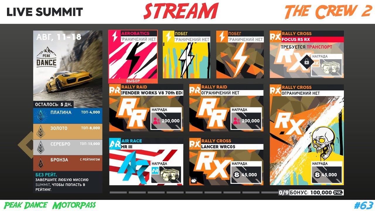 The Crew 2 - Экипаж 2 - STREAM - #63 - Peak Dance + MotorPass - Ежедневные испытания