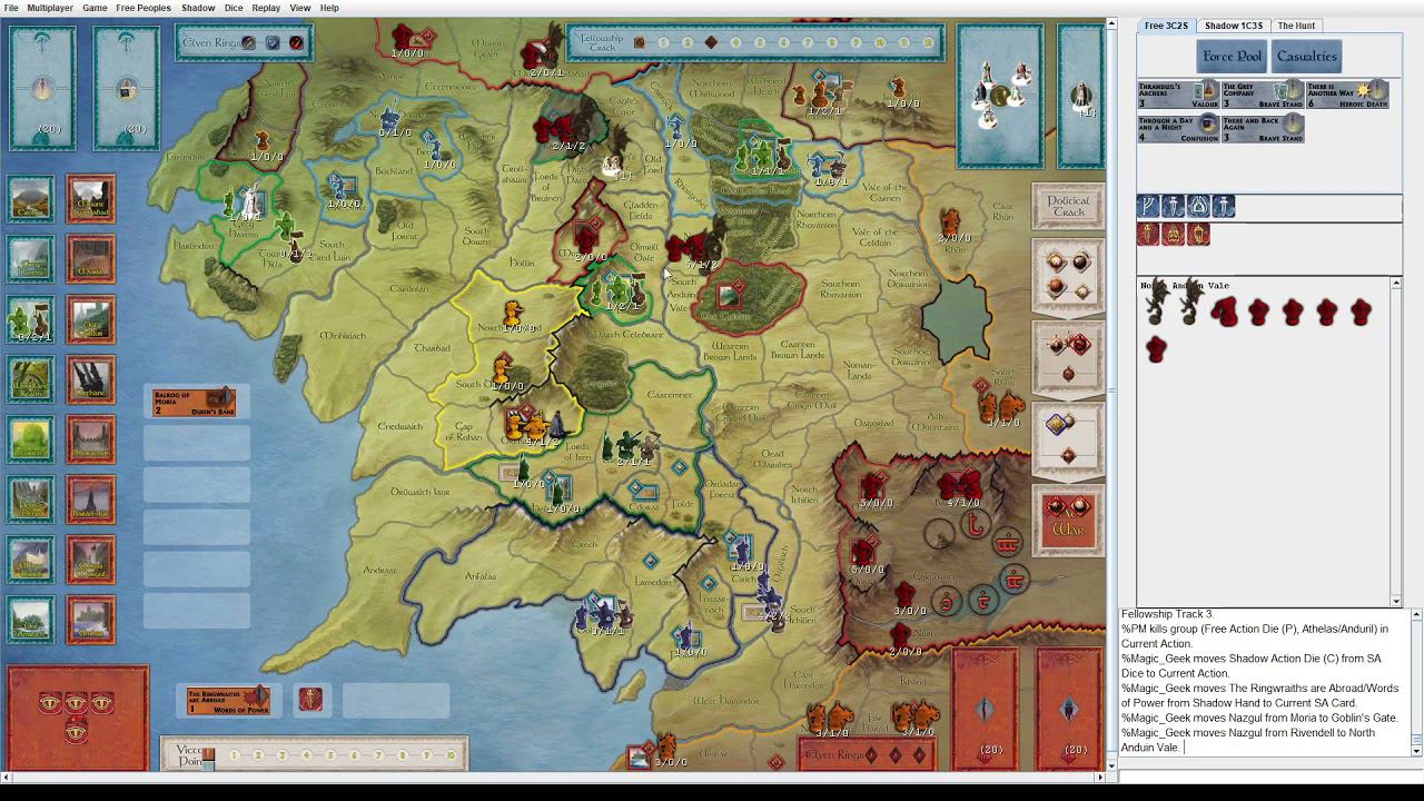 Война кольца (War of the Ring). Эпическая партия, война по всей карте!