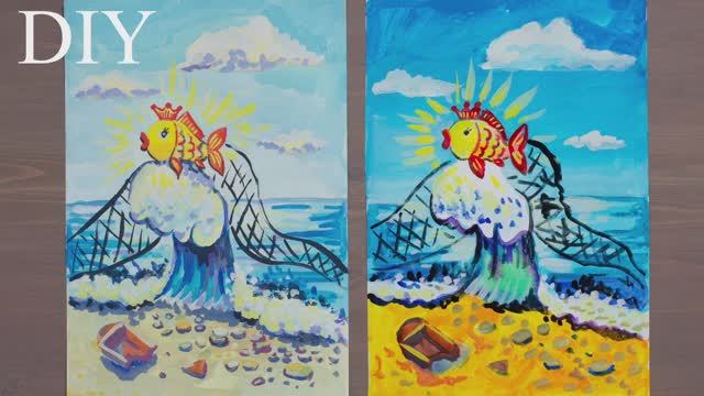 Рисунок на сказки Пушкина в садик и школу