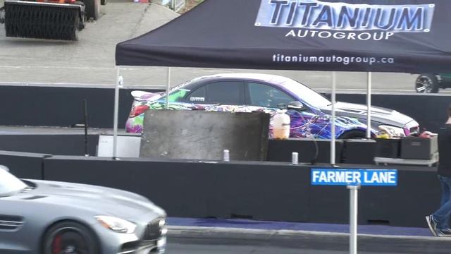 Twin-turbo V-8 Mercedes GTR AMG против Twin-turbo V-8 C63 AMG - Drag Racing