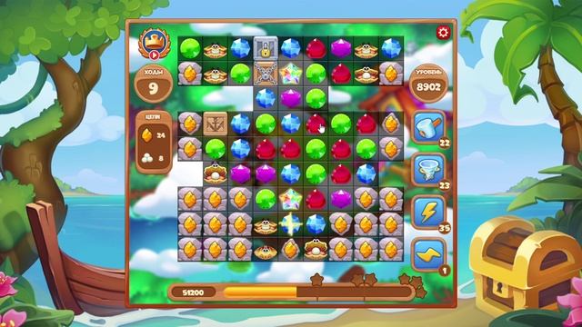 Как пройти уровень 8902 в игре Сокровища Пиратов
