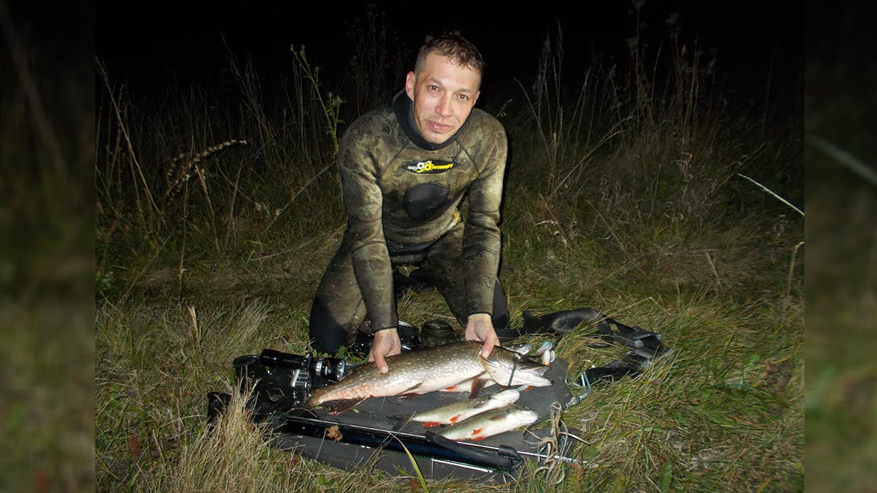 Ночная подводная охота на реке Изяк - 3