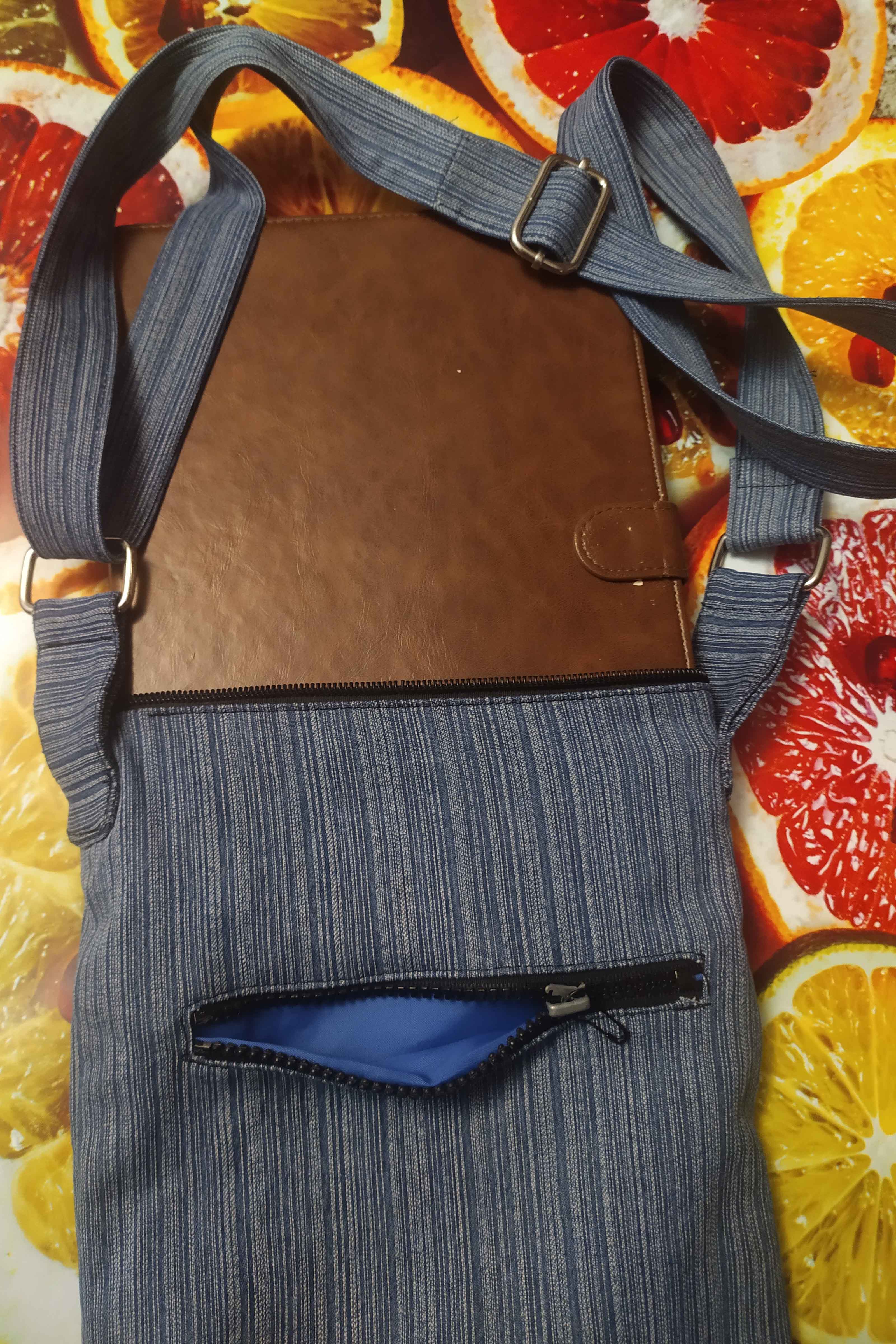 Джинсовая сумка под планшет