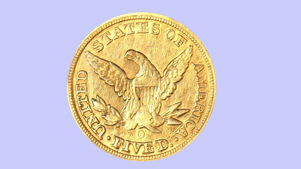 American five dollars 1851- 3D models