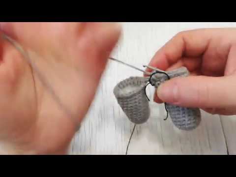 соединение ножек при вязании игрушек амигуруми