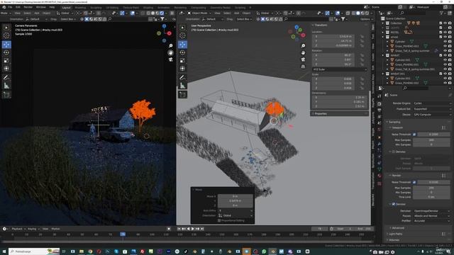 20. Trees and street lamps