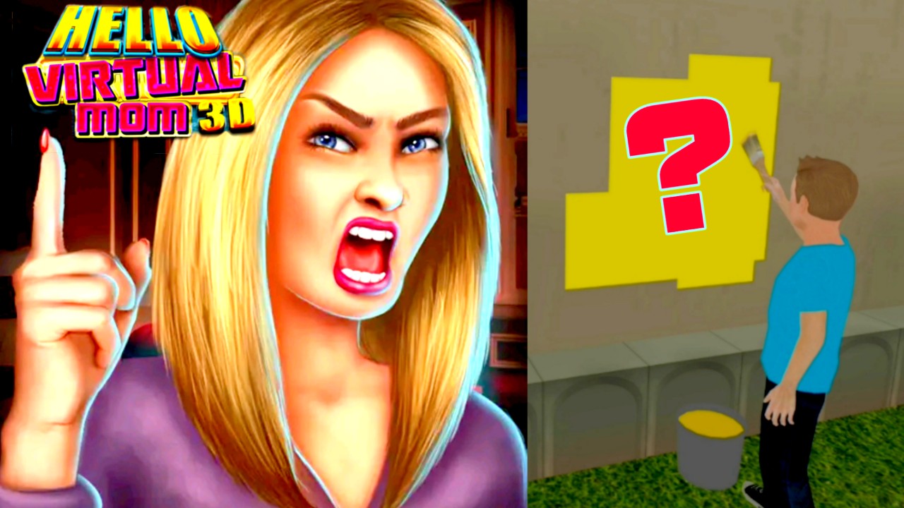 ИГРА ПРИВЕТ МАМА - РИСУЕМ НА СТЕНЕ - Ребенок Шалун - Розыгрыш #5 - Мульт игра для детей