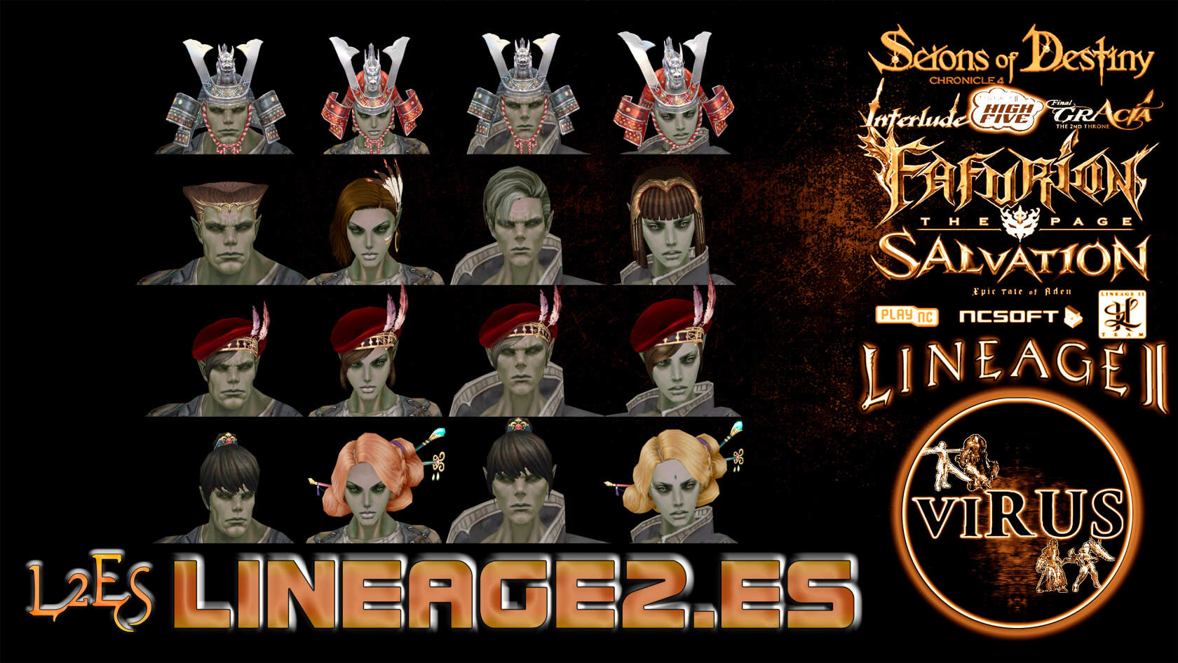 Hairstyle set 03 for www.Lineage2.Es server. High Five Chronicles ◄√i®uS►
