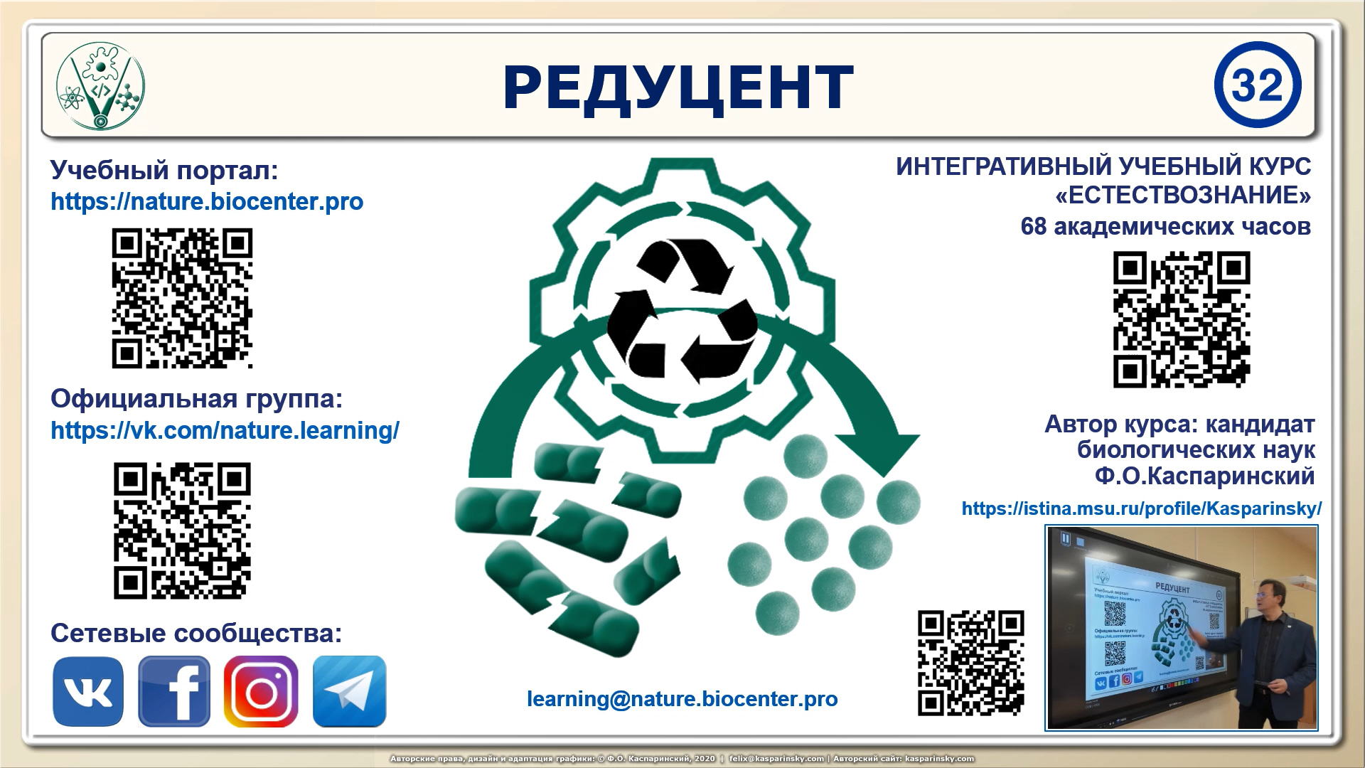 Тема 32. Редуцент. Интегративная видеолекция курса “Естествознание” Феликса Каспаринского