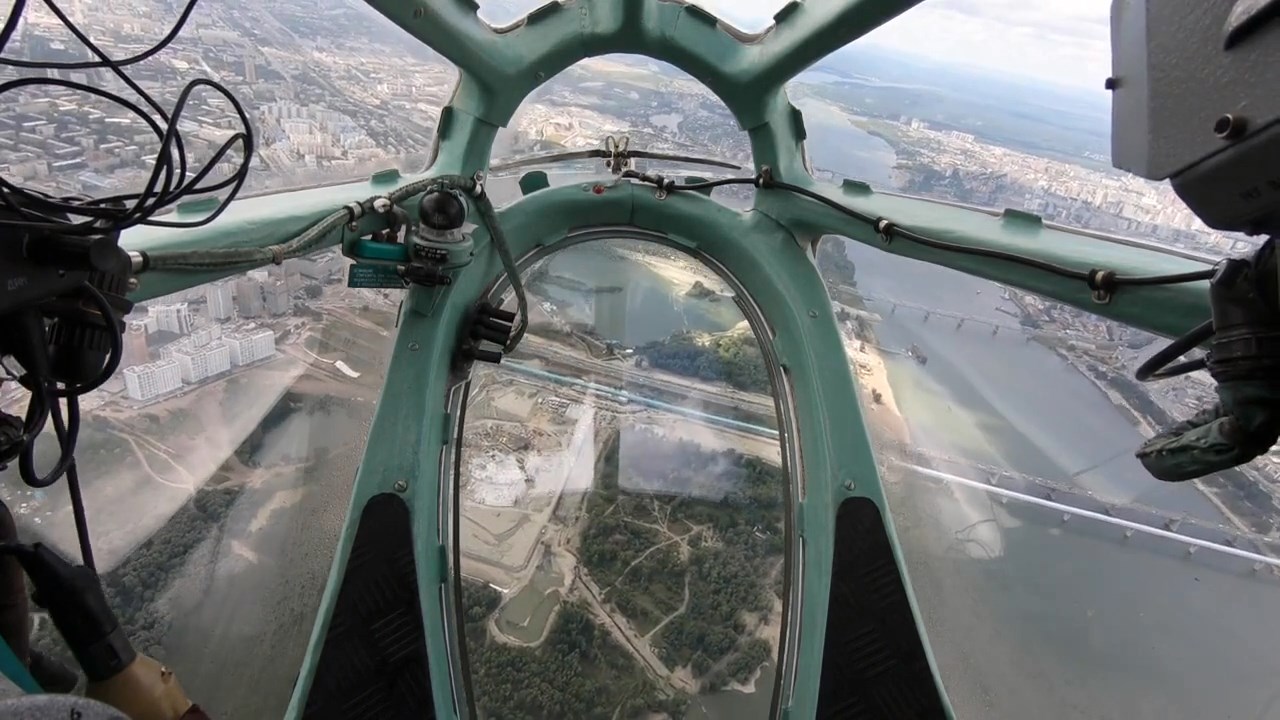 Новосибирск. ТУ-134. Заход и посадка из штурманской кабины