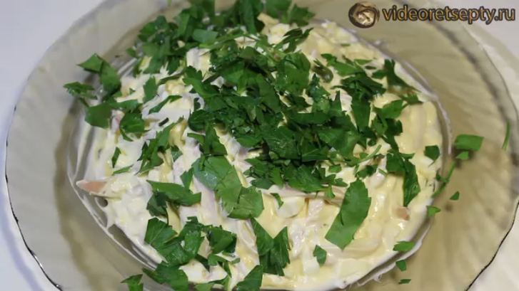 Салат из кальмаров - Squid salad