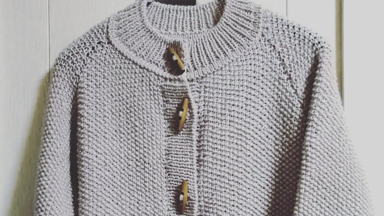 Кардиган спицами, вязание реглана сверху (часть 2)