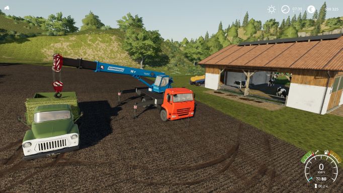 Автокран КамАЗ -43253 для Farming Simulator 19