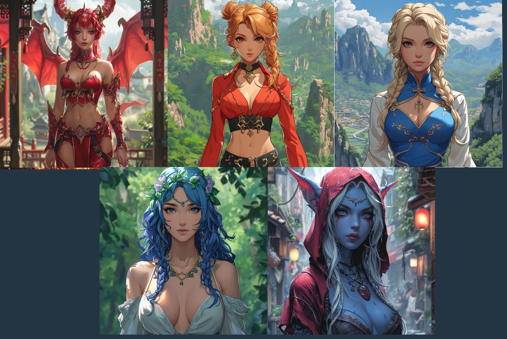 Героини World of Warcraft в стиле Genshin Impact