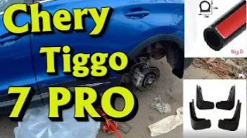 Chery Tiggo 7 PRO ставим УПЛОТНИТЕЛИ задних дверей и БРЫЗГОВИКИ.