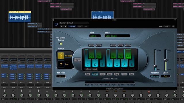 Logic Pro X - Pop/Rock Mixing - PART 17 - Pitch Correction Plug-in for Tuning Vocals