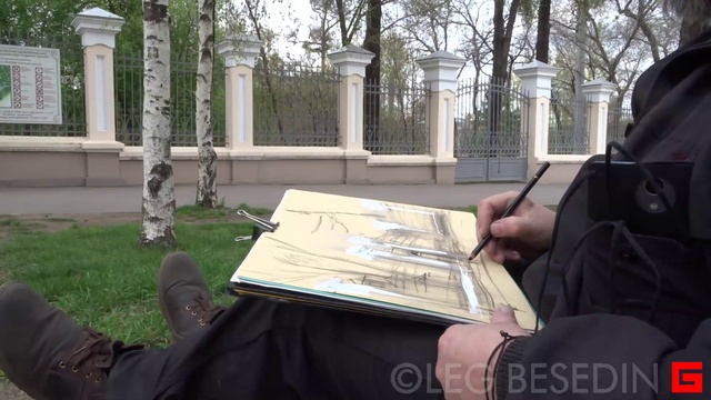 Зарисовка угольным карандашом GIOCONDA Koh-i-noor Extra Charcoal 14.05.2018 Иркутск, Олег Беседин