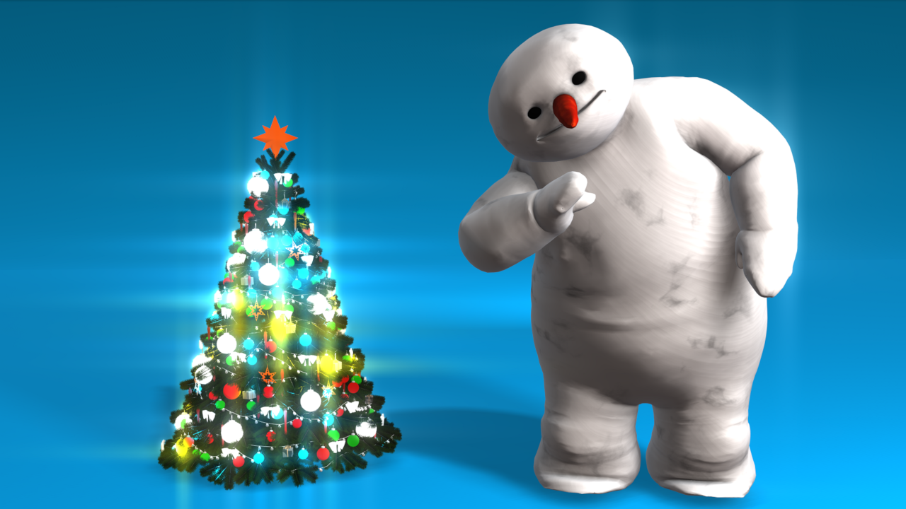 Снеговик и ёлка анимация для детей