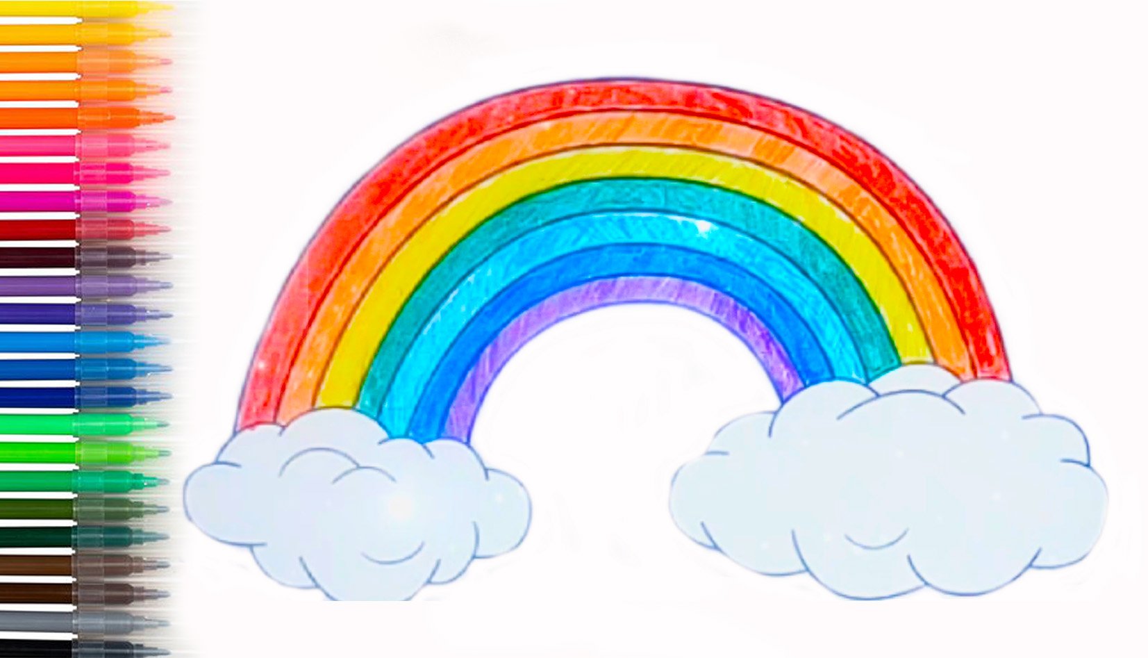 Рисуем ЯРКУЮ РАДУГУ и изучаем цвета!