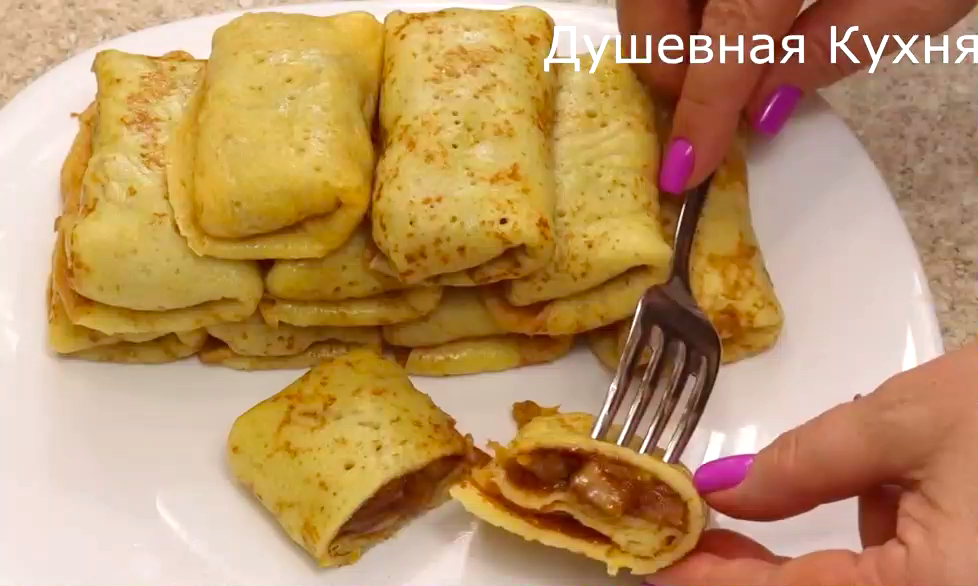 Апельсиновые Блины с Фруктовой Начинкой!