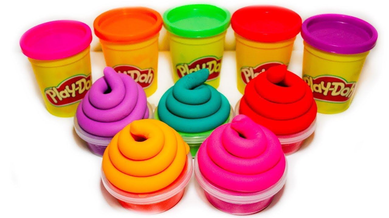 Пластилин Плей До - Учим Цвета с героями мультиков Маша и Медведь Три Кота Смешарики Робокар Поли