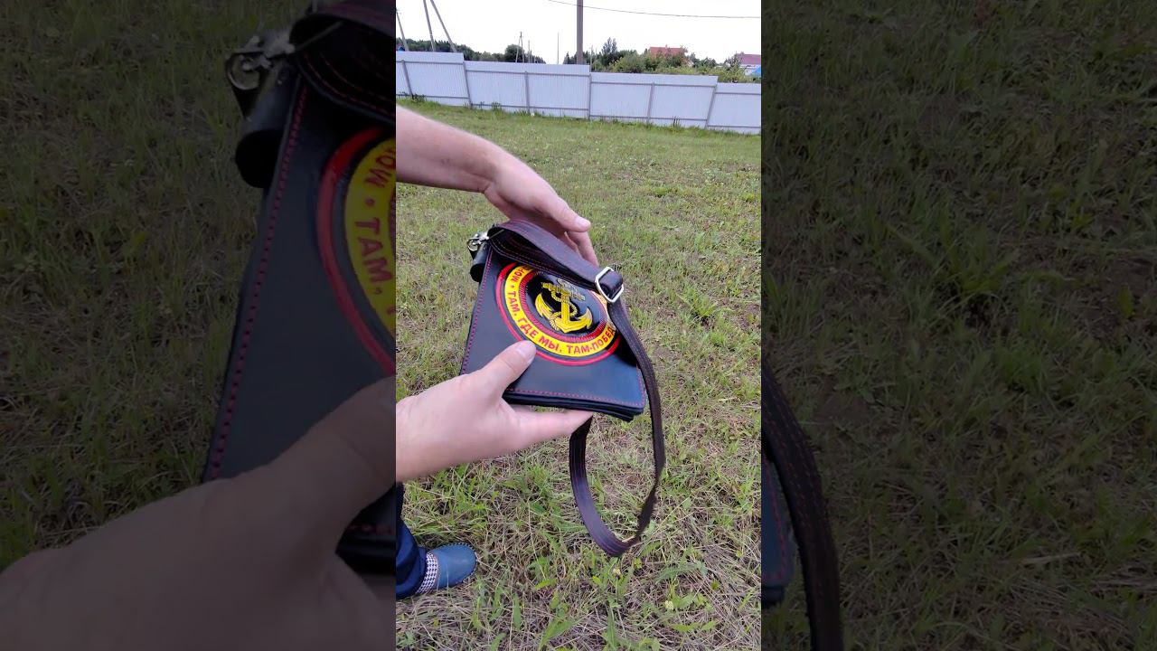 Сумка мужская. Изделия из кожи. СКСтиль. Видео обзор сумки: Морской пехоте России посвящается!!!