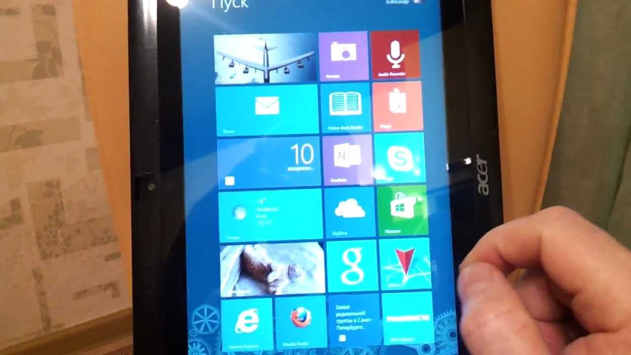 The work of the accelerometer in Windows 8 on Acer W501.