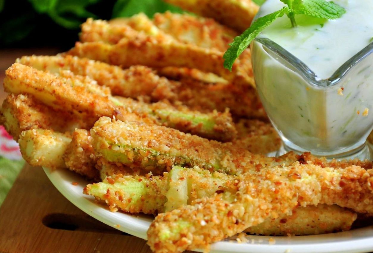 Жареные Кабачки в сырном кляре. Хрустящие и вкусные.