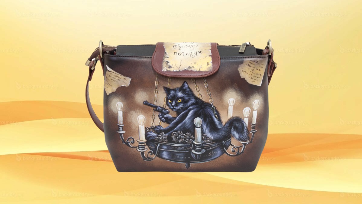 Средняя сумка "Кот Бегемот на люстре" Pelle-Volare