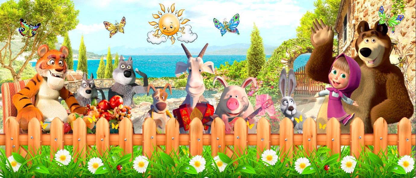 Фотообои Маша и Медведь.MP4