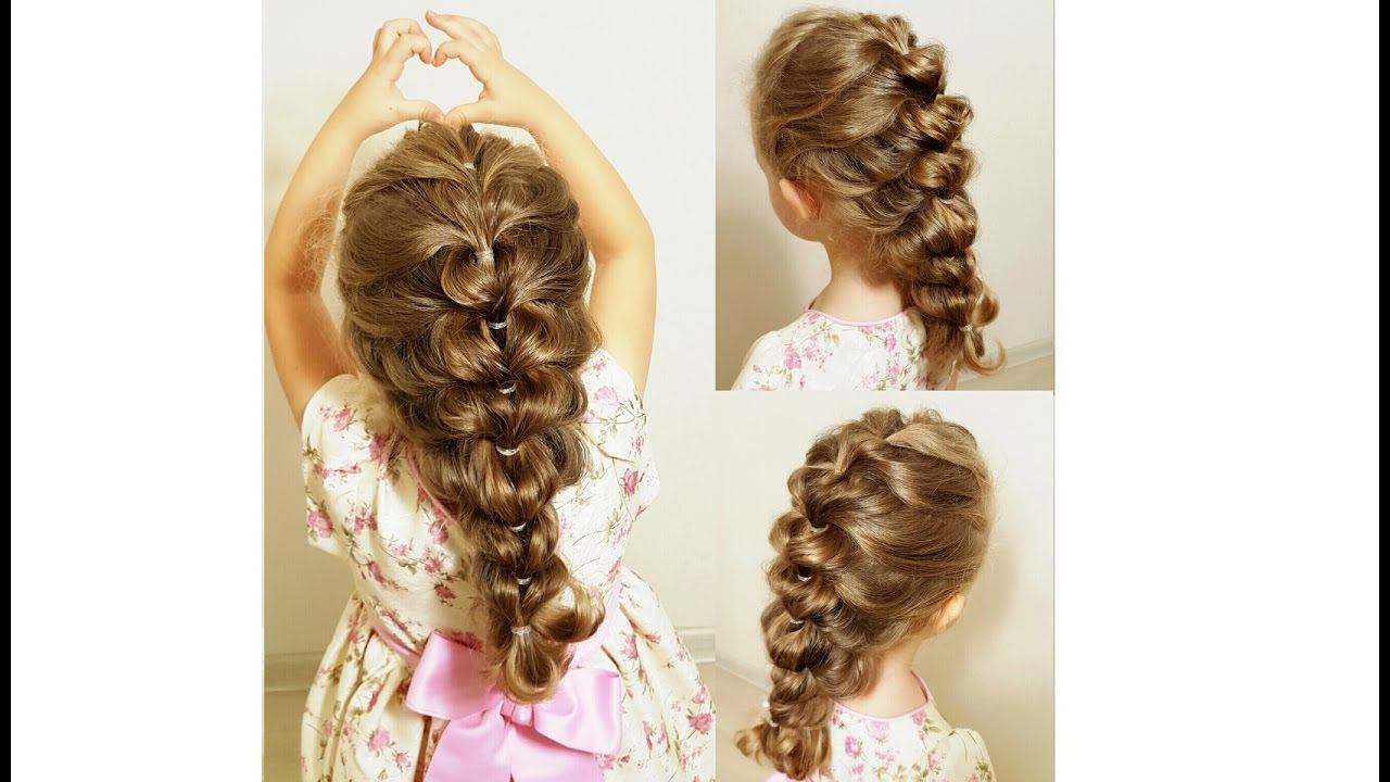 Simple air hairstyle! - How to braid child? Воздушная коса на резинках! - Как заплести ребенка?