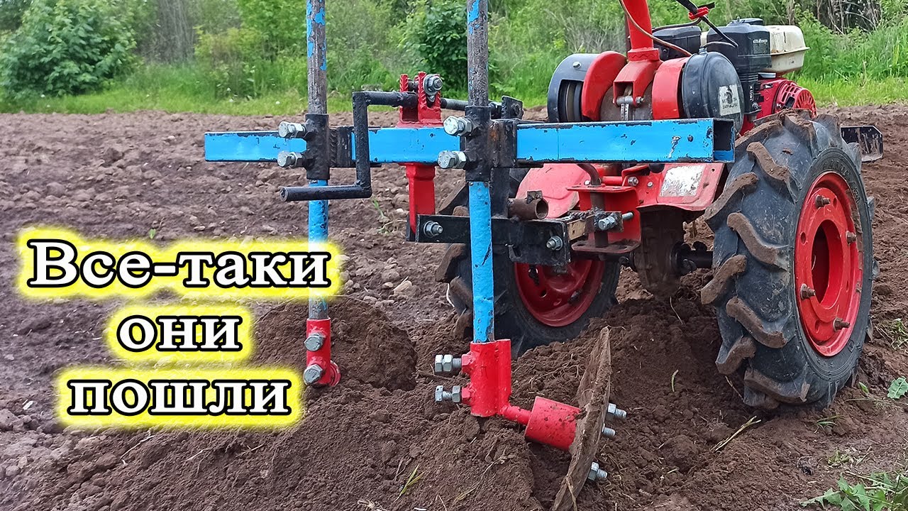 Испытание дисков при работе впереди мотоблока.