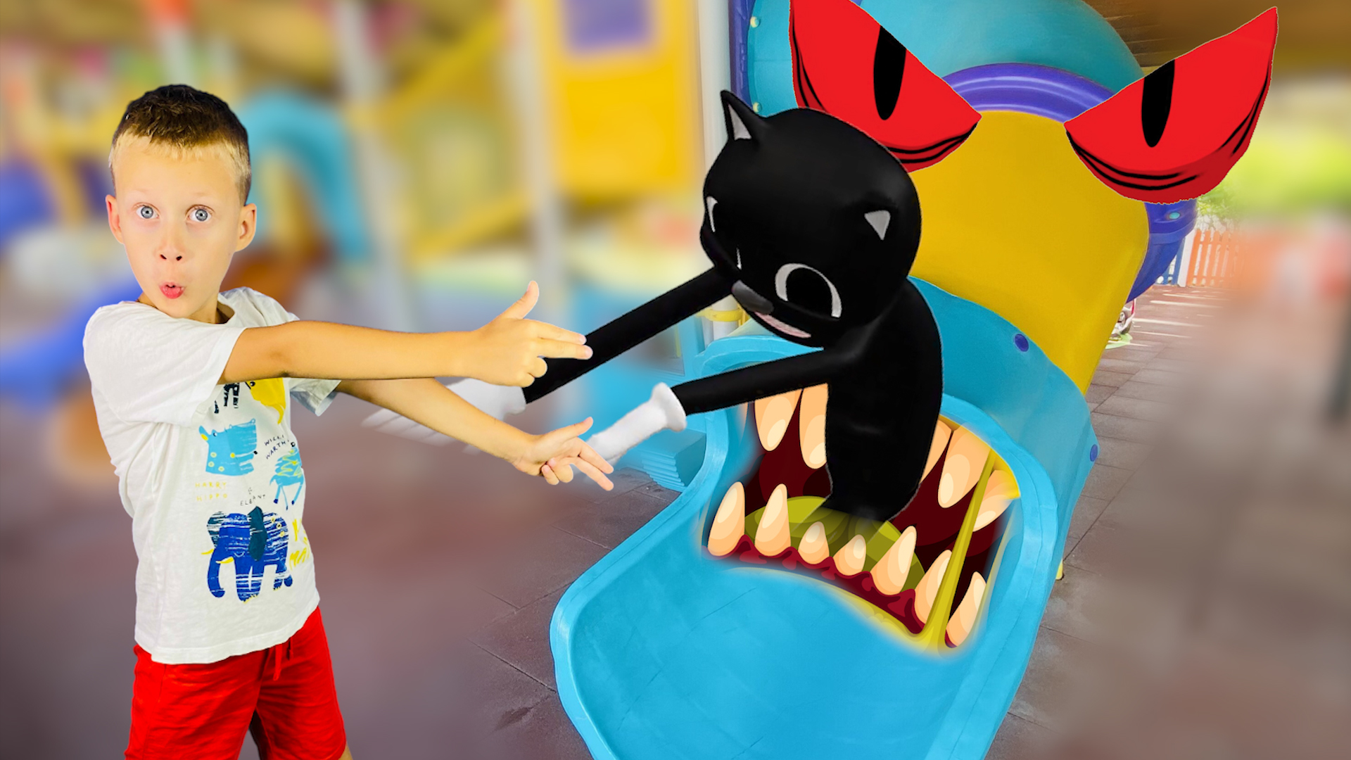 Горка Пожиратель СОЖРАЛА Картун Кэта! СПАСАЕМ КОТА!