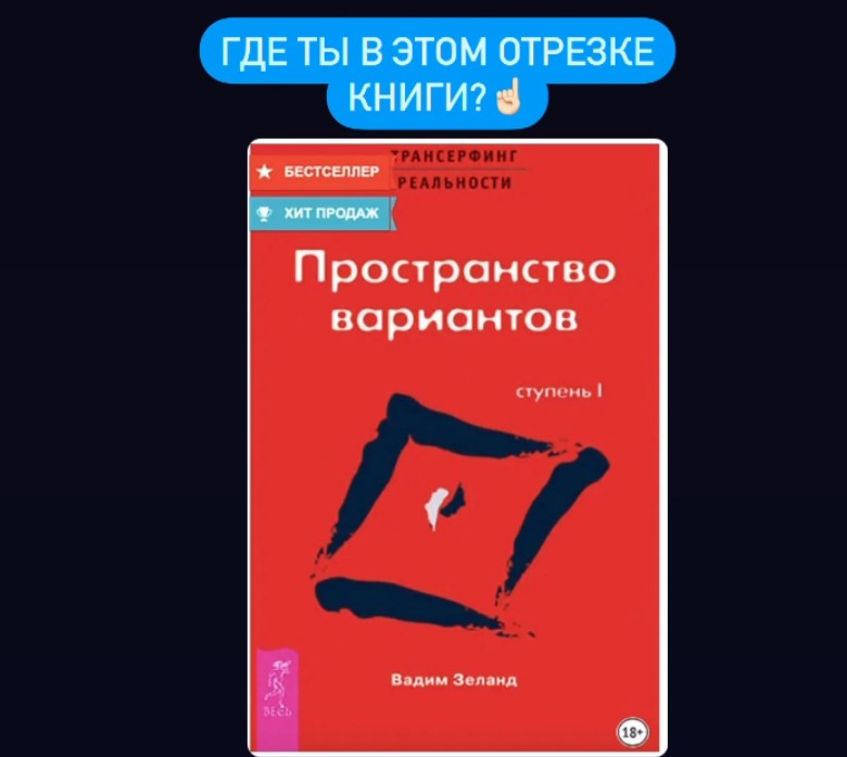 Книжный клуб: ВАДИМ ЗЕЛАНД "ТРАНСЕРФИНГ РЕАЛЬНОСТИ" Где ты в этом отрезке книги