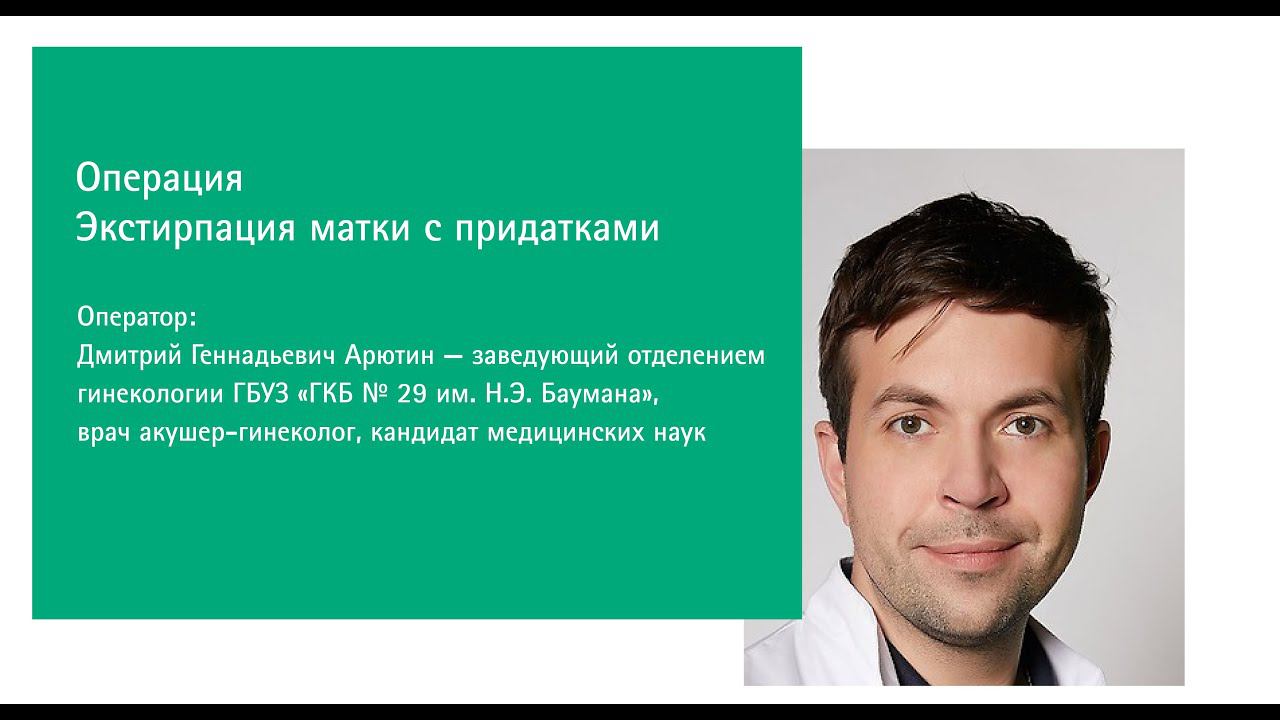 Экстирпация матки с придатками | Д.Г. Арютин