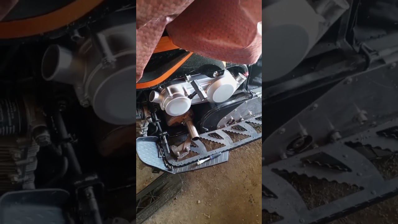 230cc: Примерка 165го мотора с резервным ручным запуском к рамам снегоходов  капитан и динго