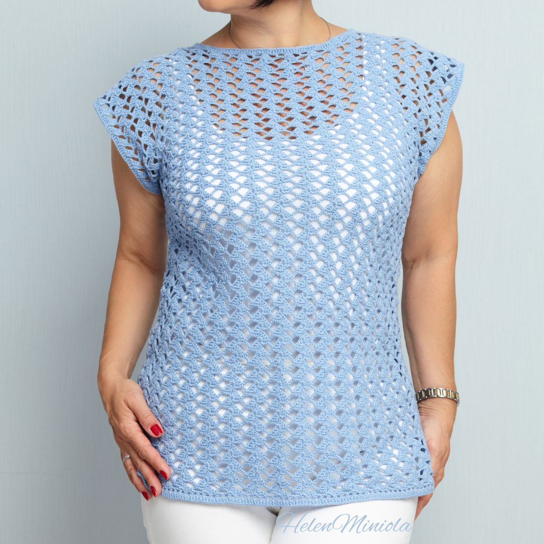 Мастер класс по вязанию крючком пляжной туники Лазурь