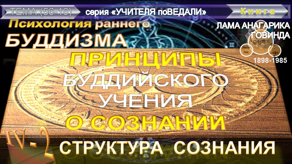 (16) ПРИНЦИПЫ БУДДИЙСКОГО УЧЕНИЯ О СОЗНАНИИ (ч4)- ПСИХОЛОГИЯ РАННЕГО БУДДИЗМА-Лама Анагарика Говинда